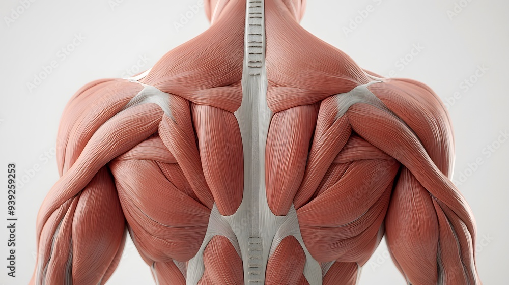 Muscular System of the Human Back: A detailed view of the back muscles ...