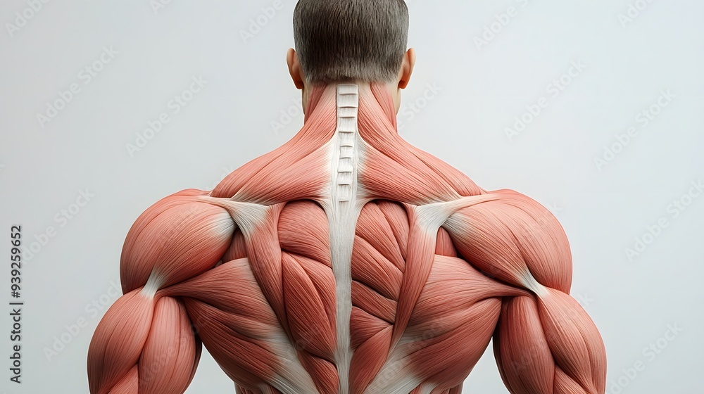 Muscular System of the Human Back: A detailed view of the back muscles ...