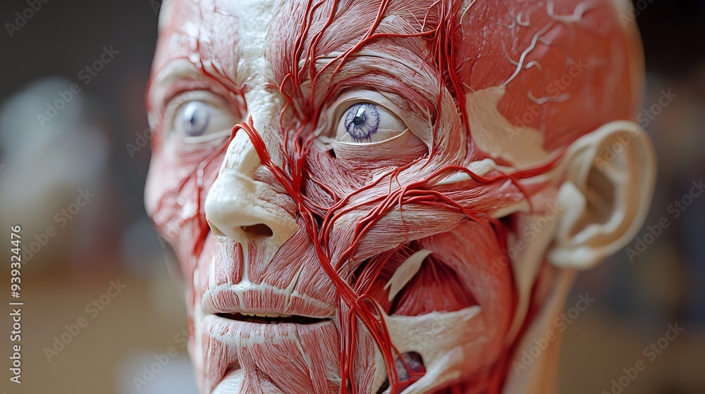 Foto de Stock Muscular System with Blood Vessels: A detailed view of ...