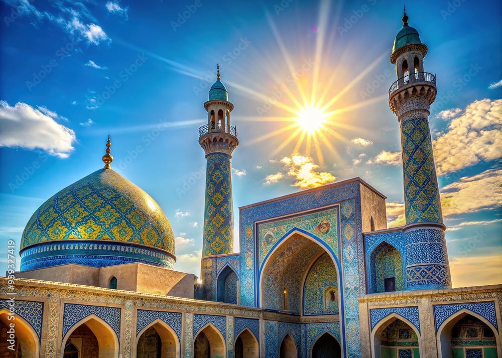 Majestic Iranian mosque architecture soars towards the sky, its ...