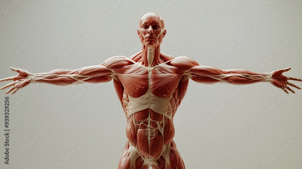 Muscular System with Skin Transparencies: A semi-transparent view of ...