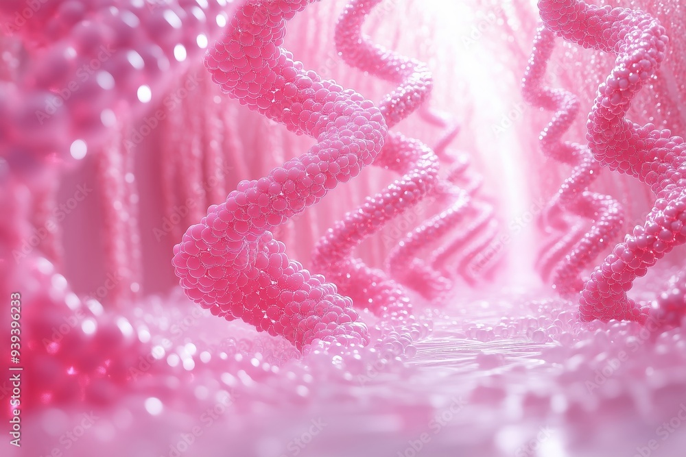 Ilustración de Stock Minimalist illustration of DNA strands with zoom ...