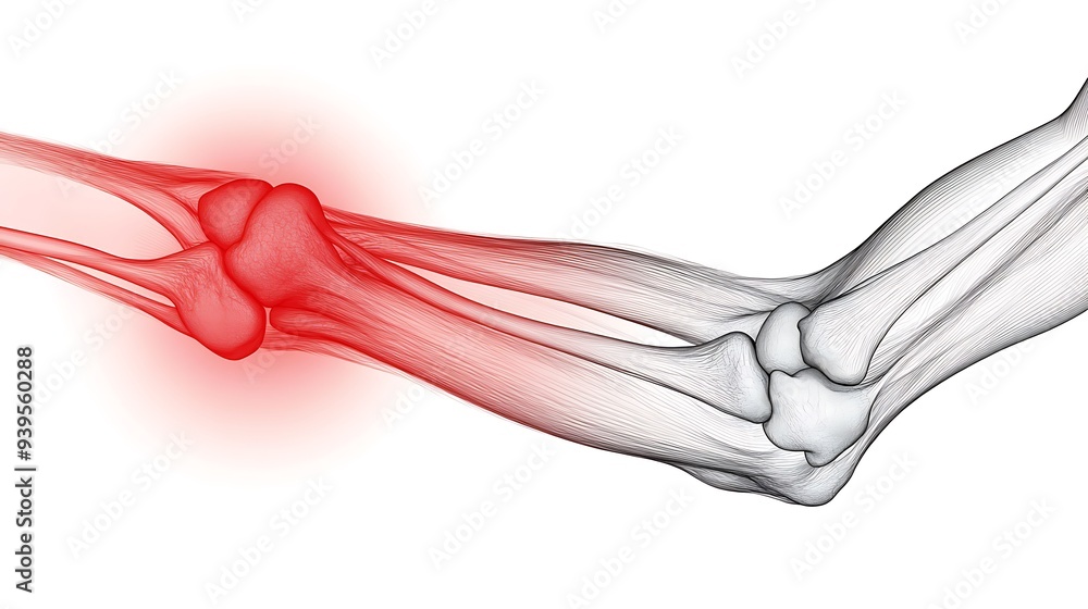 Anatomy of Elbow Pain and Joint Issues in Human Arms Illustration on ...