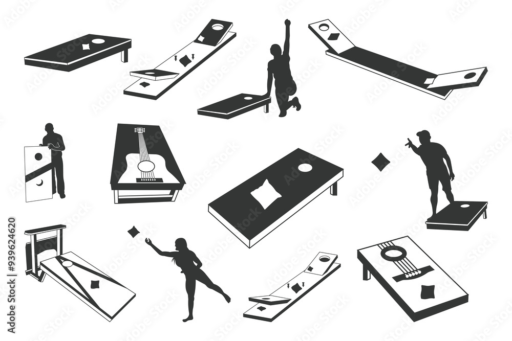 Image vectorielle Stock Cornhole Boards SVG, Cornhole Boards Vector ...