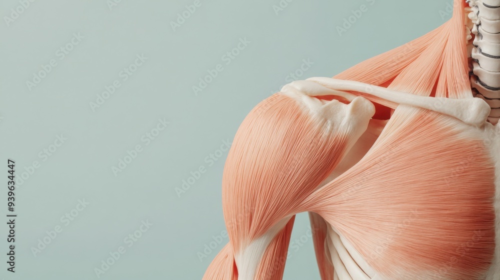 Foto de Stock Anatomical diagram of shoulder rehabilitation after a ...