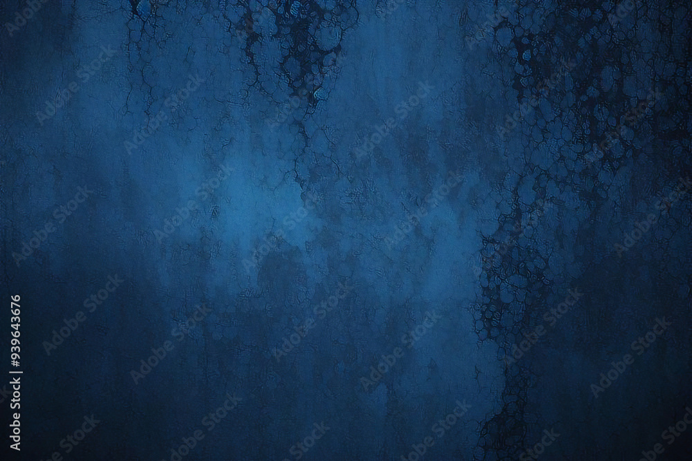 dark blue background texture with black vignette in old vintage grunge ...