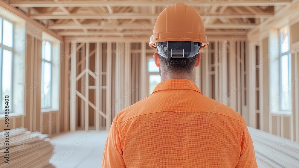 Architect using a laser scanner to capture a building s structure for ...