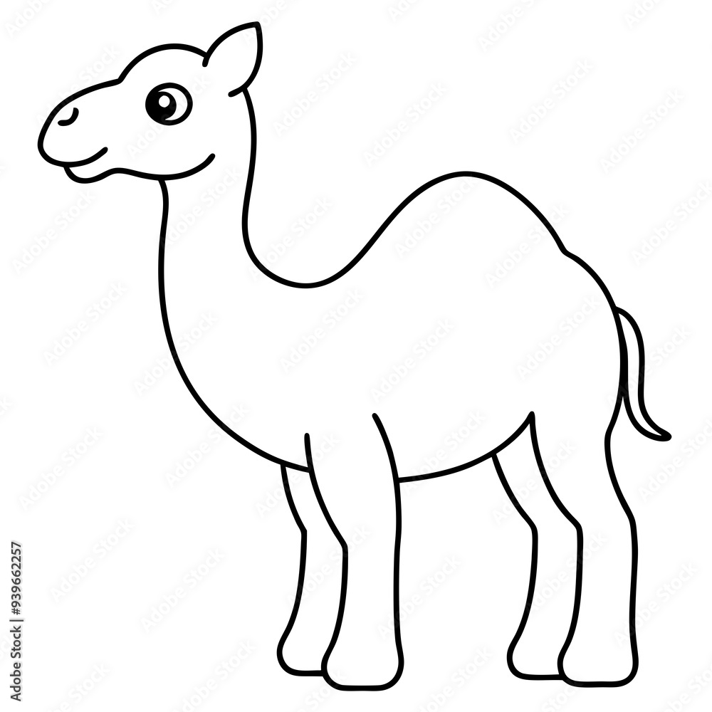 camel coloring page, camel outline, camel illustration, cartoon camel ...