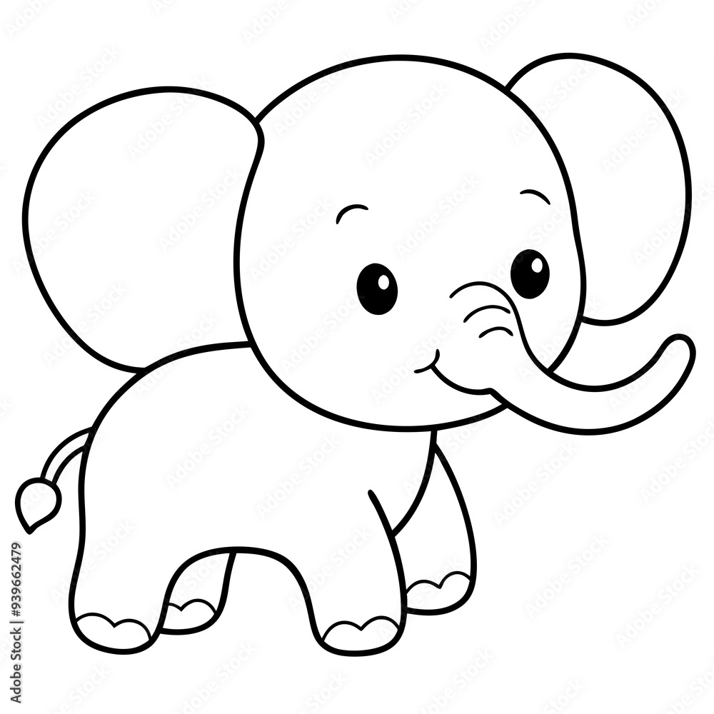 Vector de Stock elephant coloring page, elephant outline, elephant ...