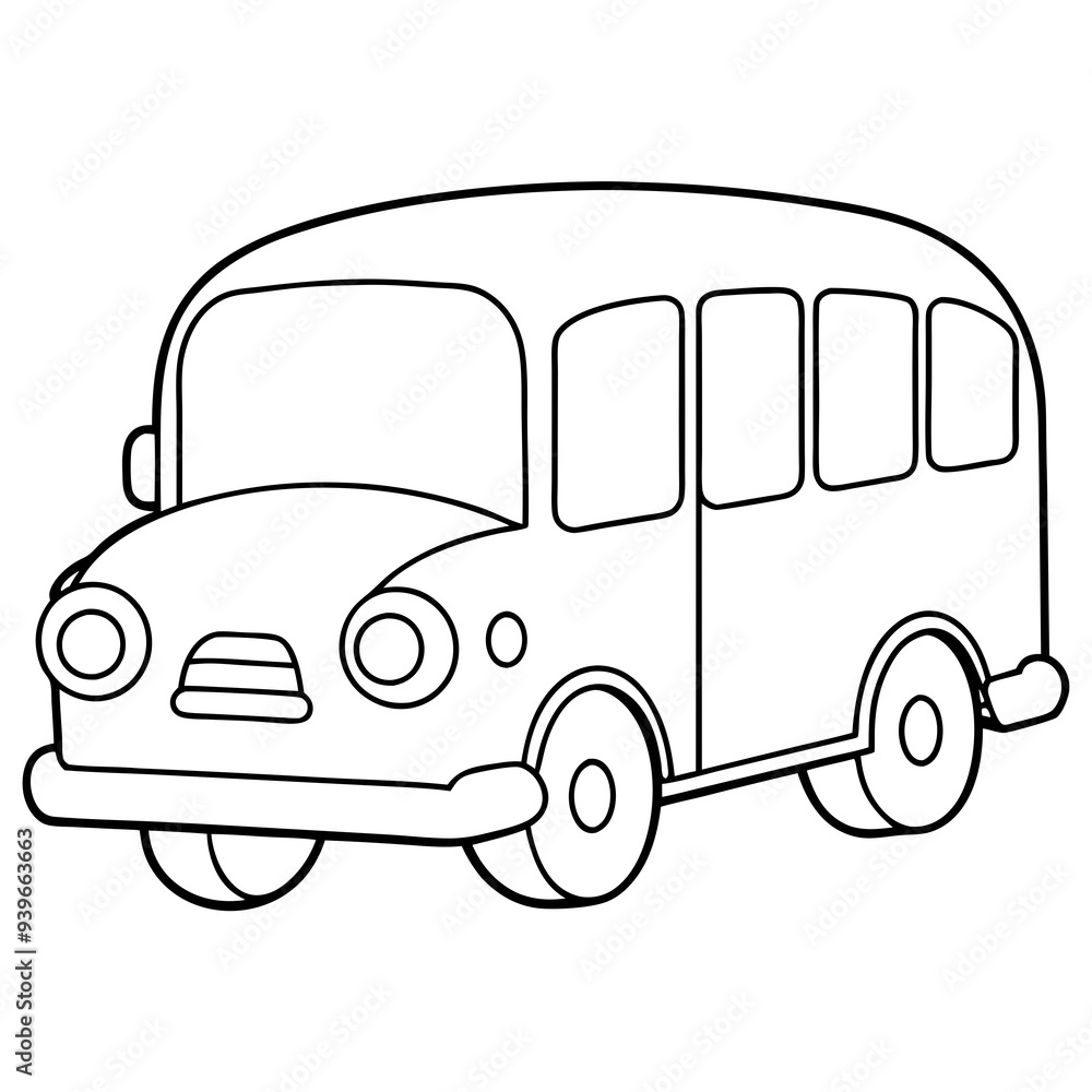school bus coloring page, bus outline, school bus illustration, cartoon ...