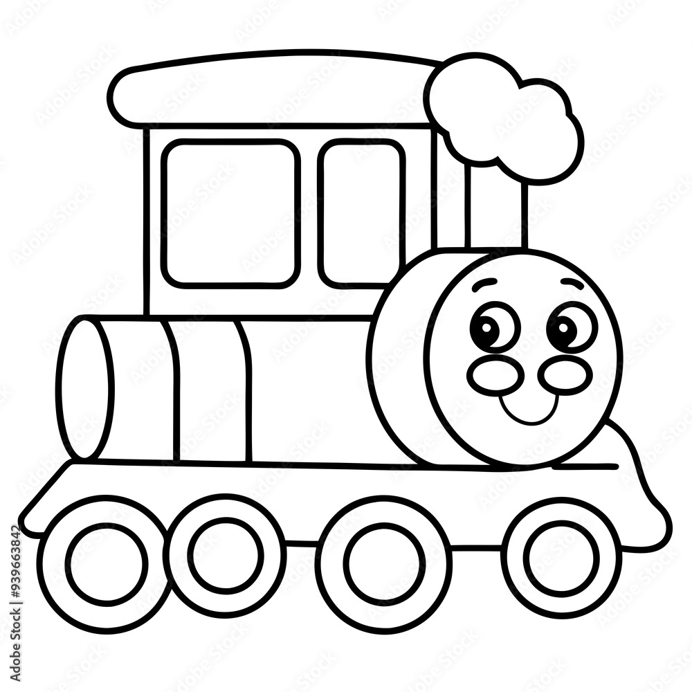 train coloring page, train illustration, locomotive, steam engine ...