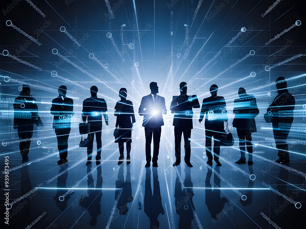 Silueta de siluetas de personas multinacionales y concepto de ...