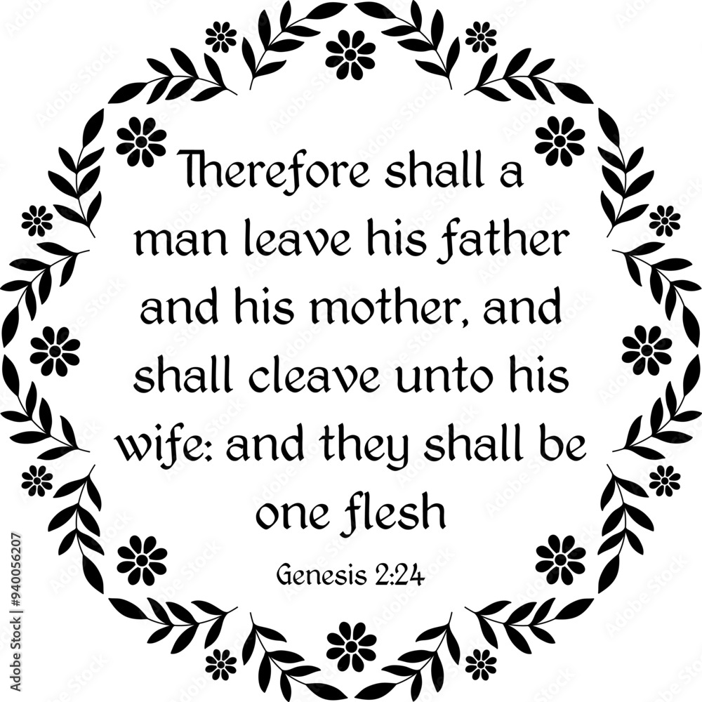 Vektor Genesis 2:24 "shall a man leave his father and his mother ...