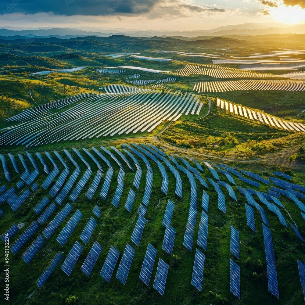 Harnessing Clean Energy: Stunning Views of Large-Scale Solar Farms and ...