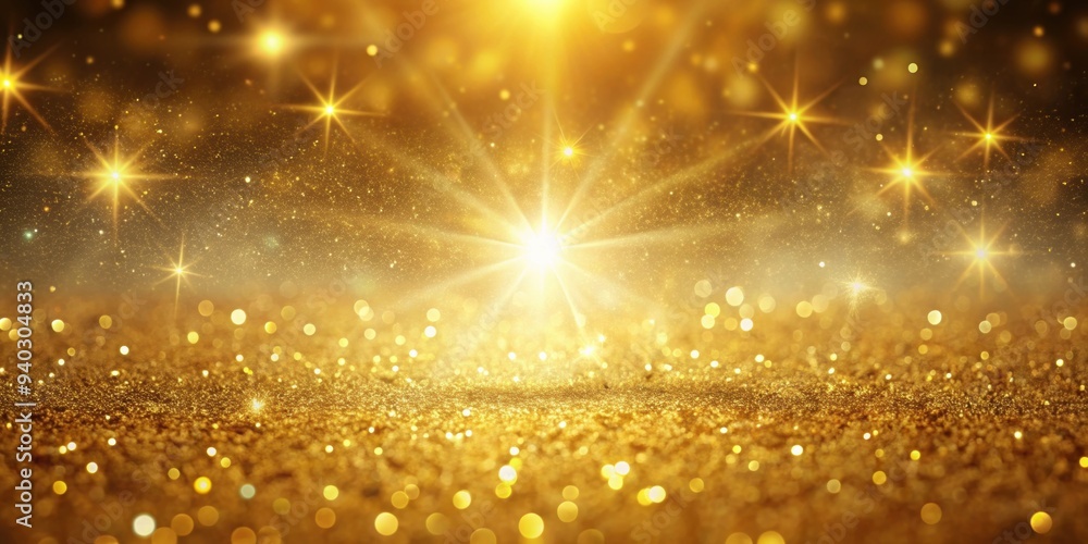 Beautiful golden background with a bright shining light surrounded by ...