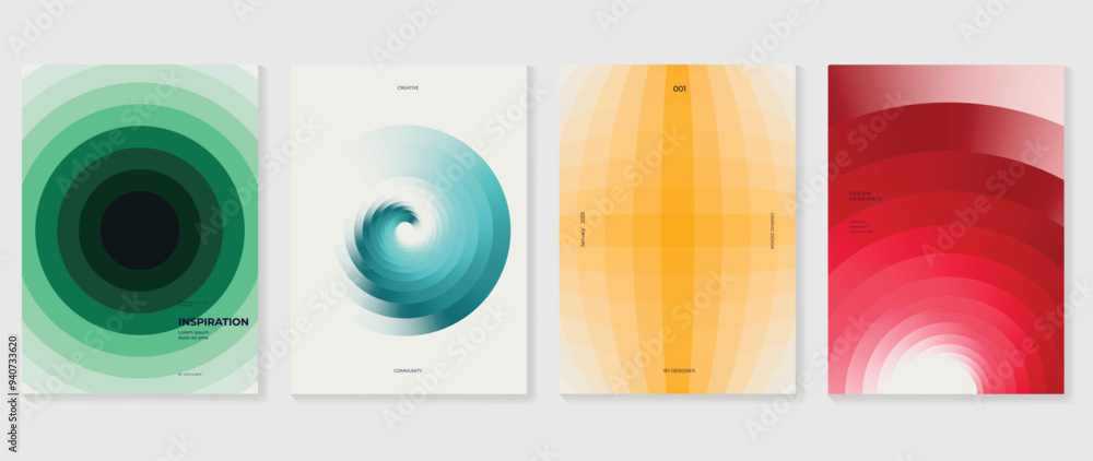 Modern gradient poster background vector set. Cver template with ...