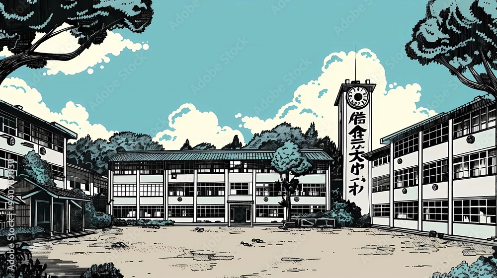 Illustrations of a cartoon style album cover, featured a old japanese ...