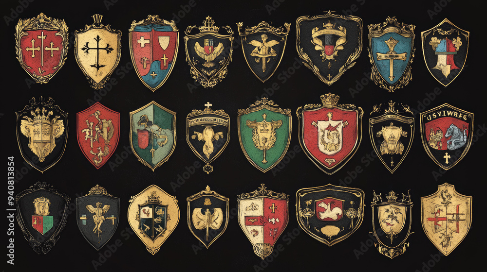 Coat of arms of Switzerland and its cantons, featuring vector heraldic ...