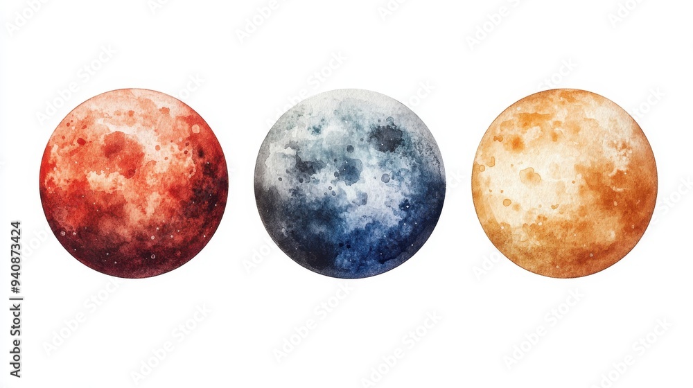 Full moon phases vector design set,This image is an image of the ...