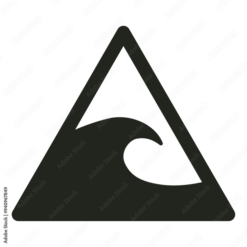 ISO warning safety signs_warning ; tsunami hazard zone_symbol and ...