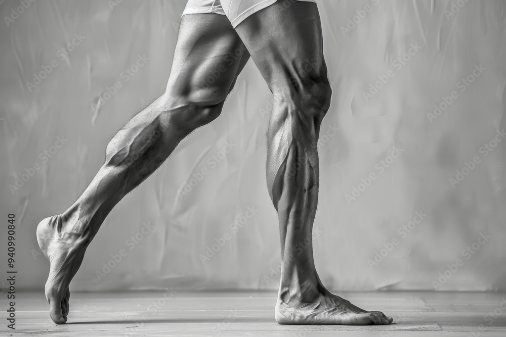 Foto de Stock Visual representation of leg and foot muscles, detailing ...