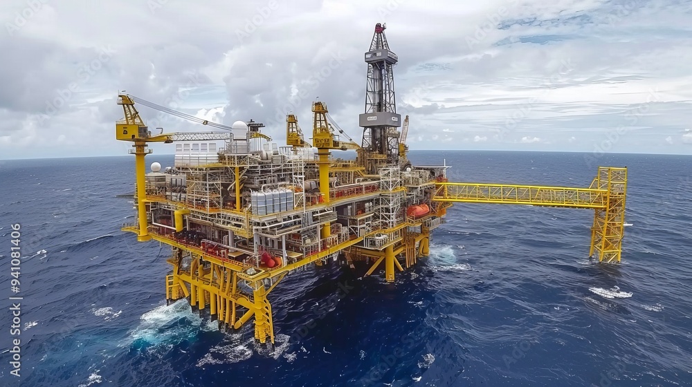 Offshore Oil And Gas Wellhead Remote Platform For Energy Production And ...