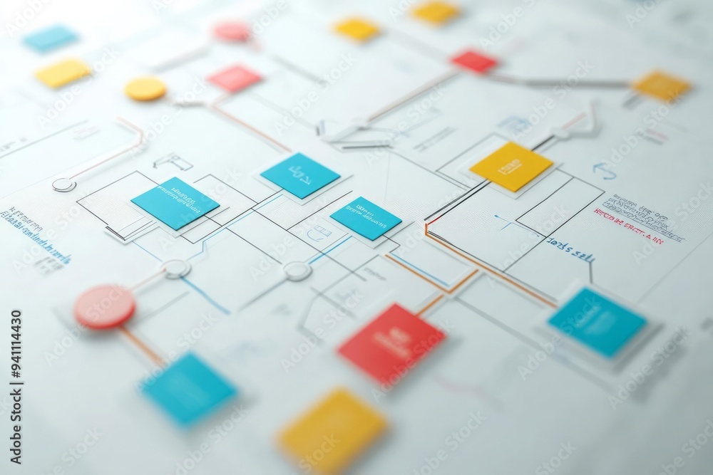 Strategic plan flowchart, with interconnected goals, objectives, and ...
