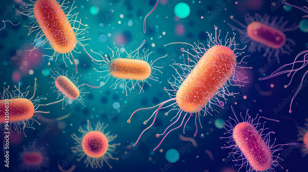 A vector illustration showing cell division or connection, depicting ...