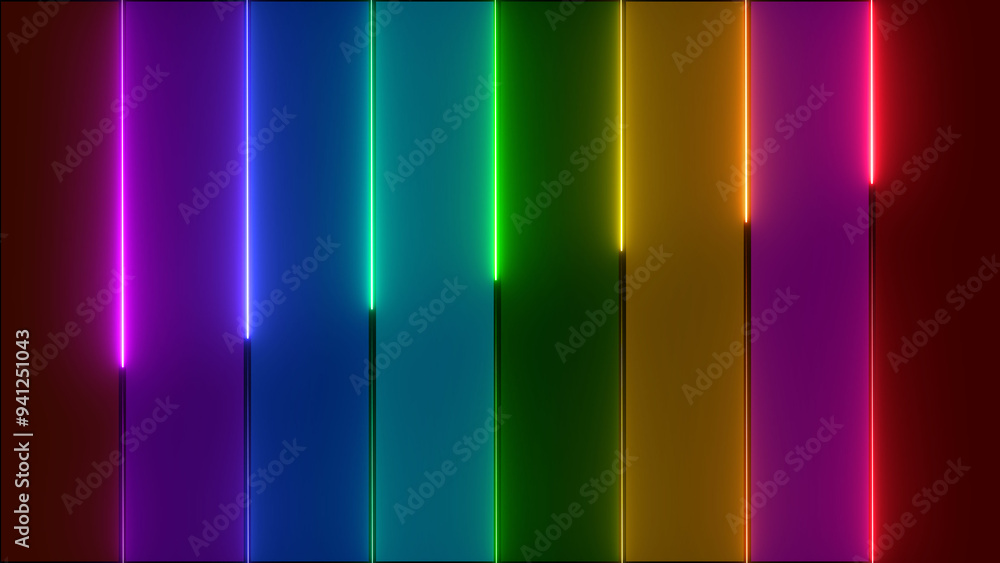 Neon light rainbow colorful background seamless loop 4k illustration ...