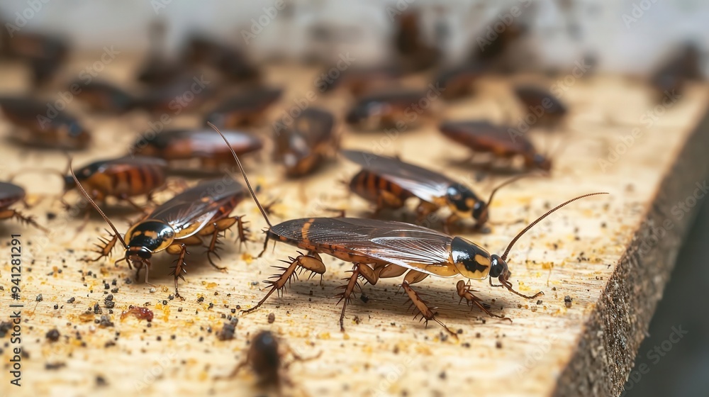 An unsettling image of cockroaches scurrying around a poorly maintained ...