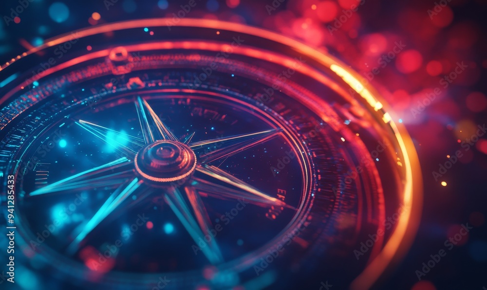 Abstract Geometric 3D Compass Design - Low Polygon Wireframe ...