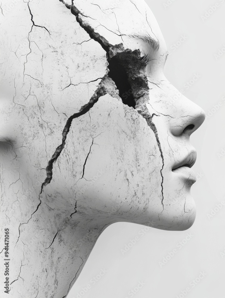 Thoughtful human sculpture Embodying Self-Reflection and Self-Awakening ...