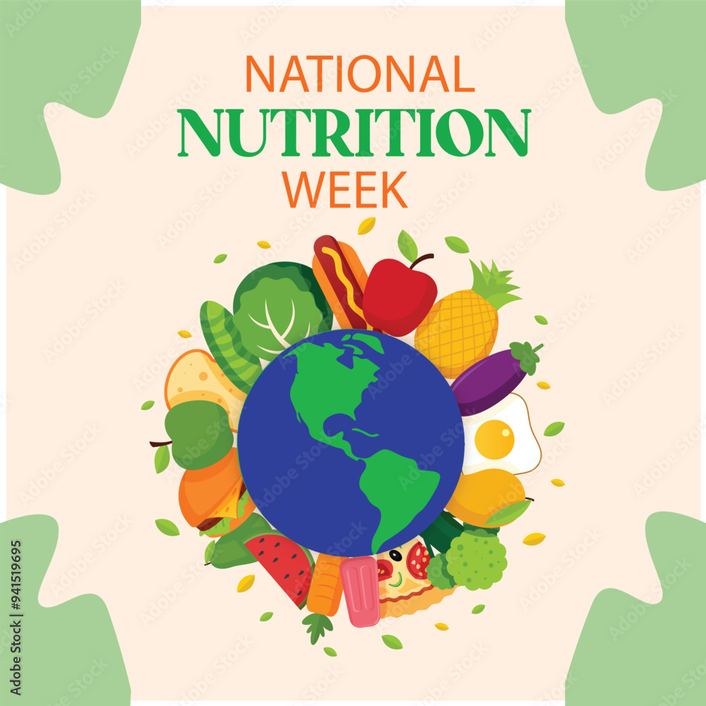 vector graphic of national nutrition month good for national nutrition ...