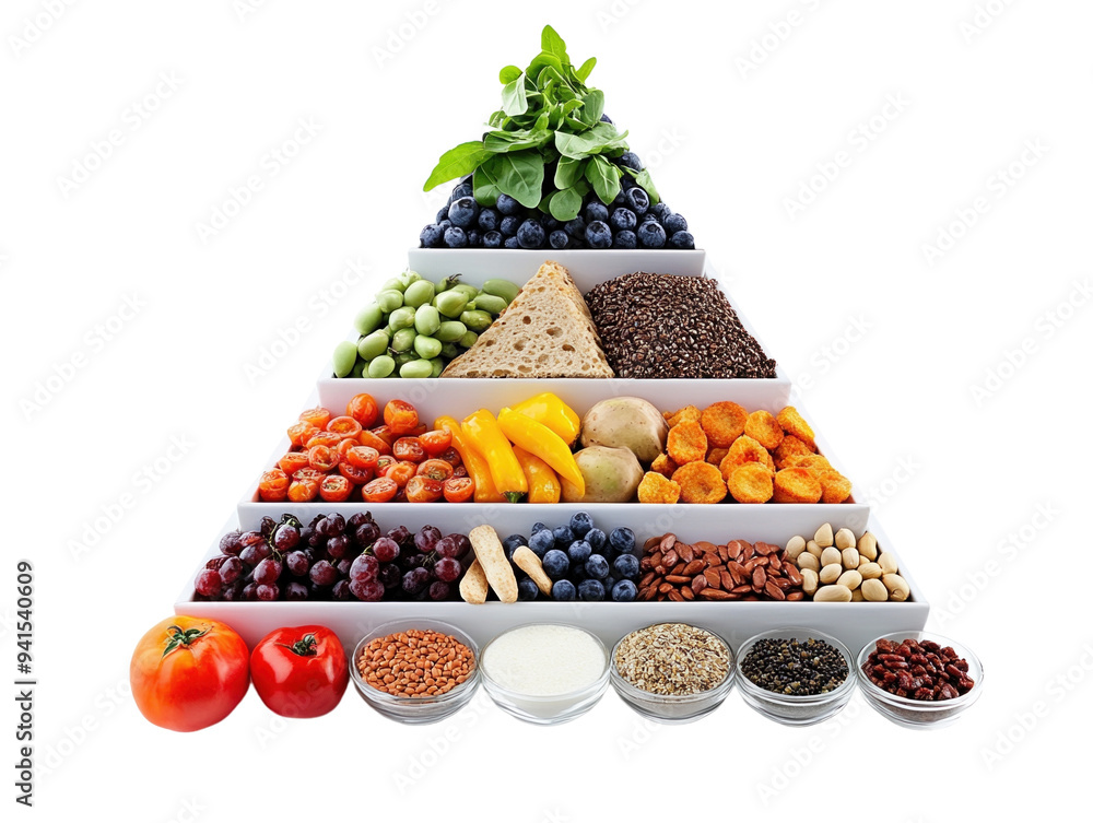 Colorful food pyramid on a white background. PNG transparent. Stock ...