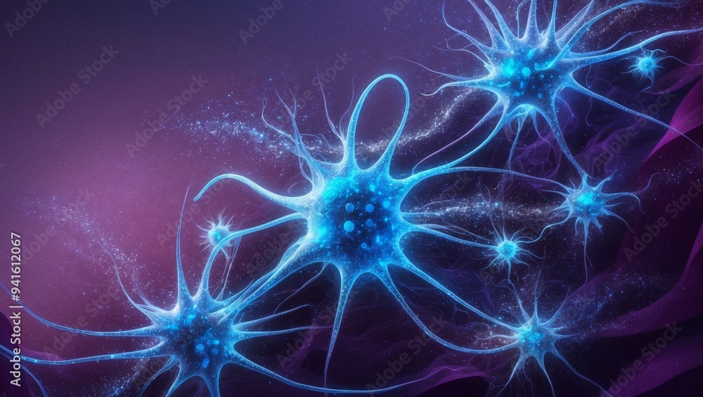 Neurons and cells conceptual visualization with abstract design Stock ...