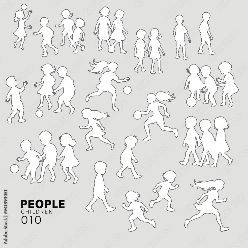 kid play Architectural Drawings people vector illustration, top view ...