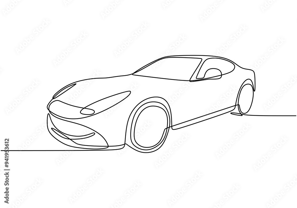 Sport Car One Line Drawing. Continuous line drawing of a supercar ...