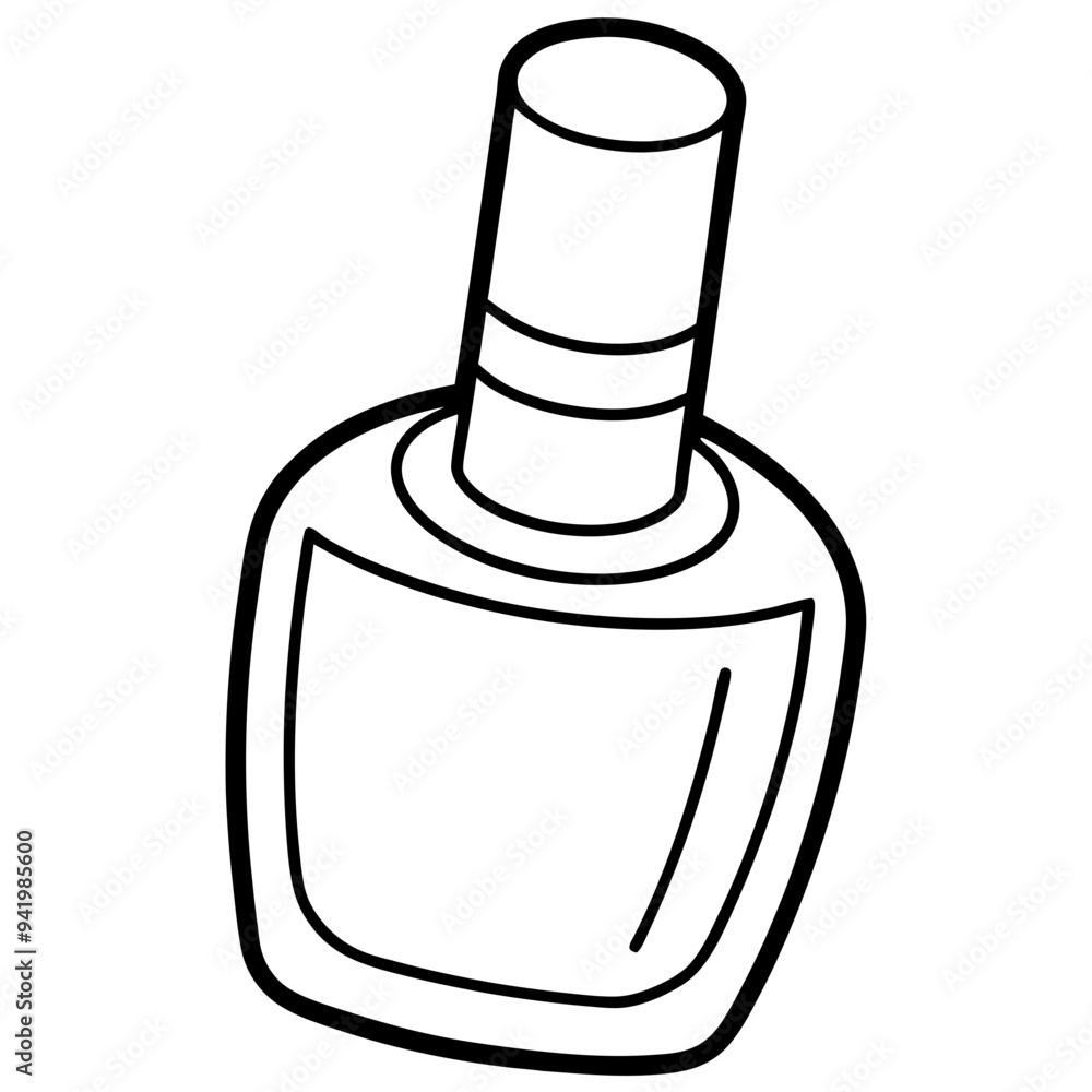 Simple Black-and-White Nail Polish Coloring Page for Kids – Bold Lines ...