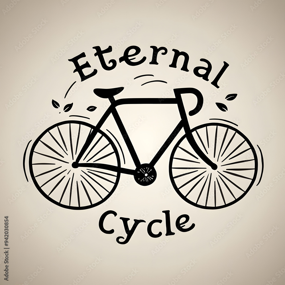 Eternal Cycle - Bicycle Shaped Text with Curved Letters and Movement ...