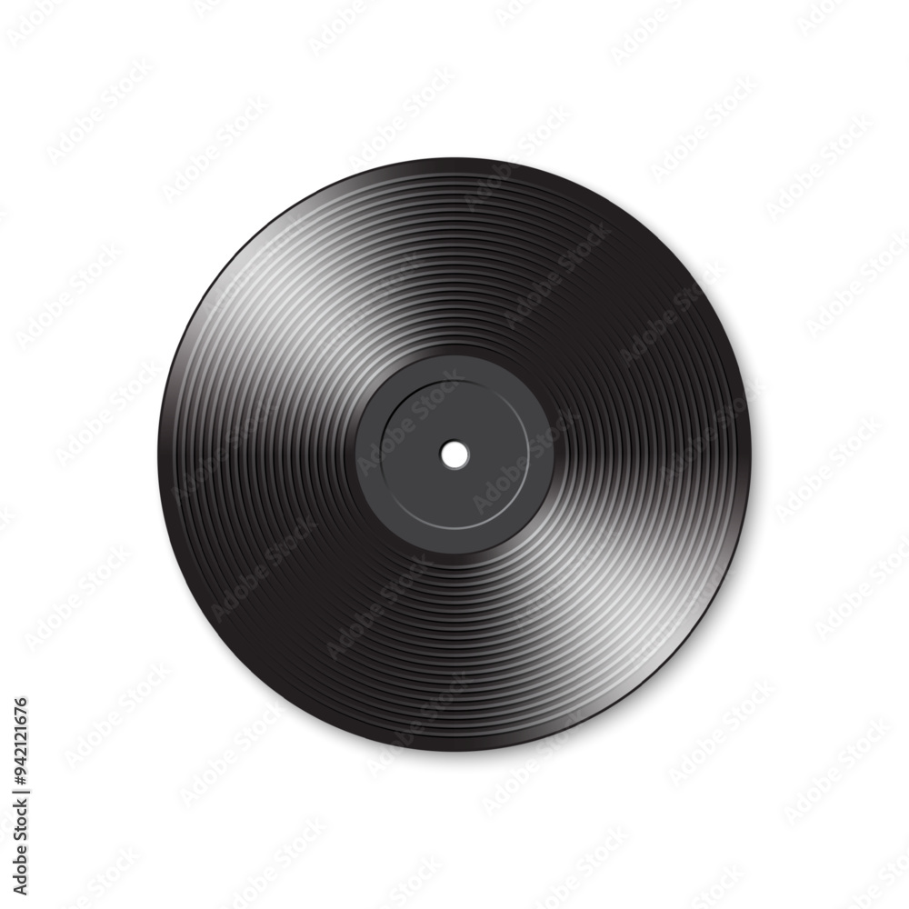 vinyl record on an isolated transparent background, vector illustration ...