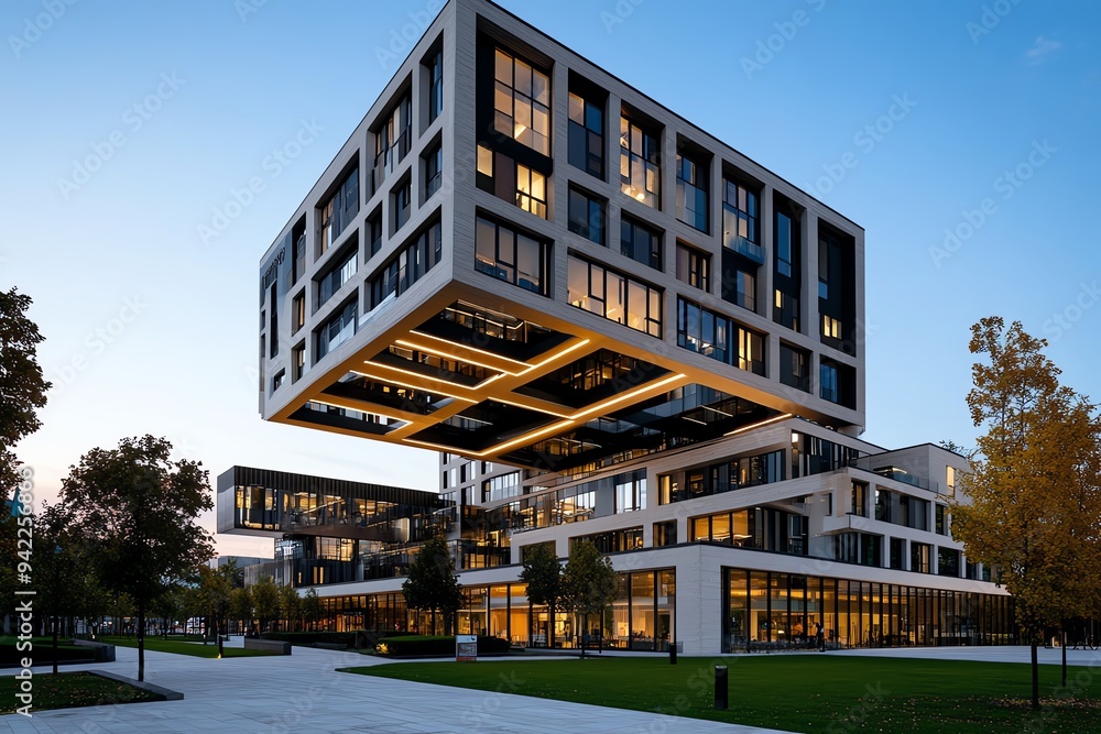 Landmark buildings with modern adaptations captured in a photo that ...