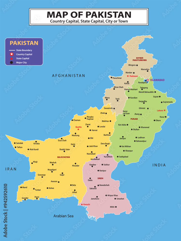Geography politics map of countries. Map of country with capital, state ...