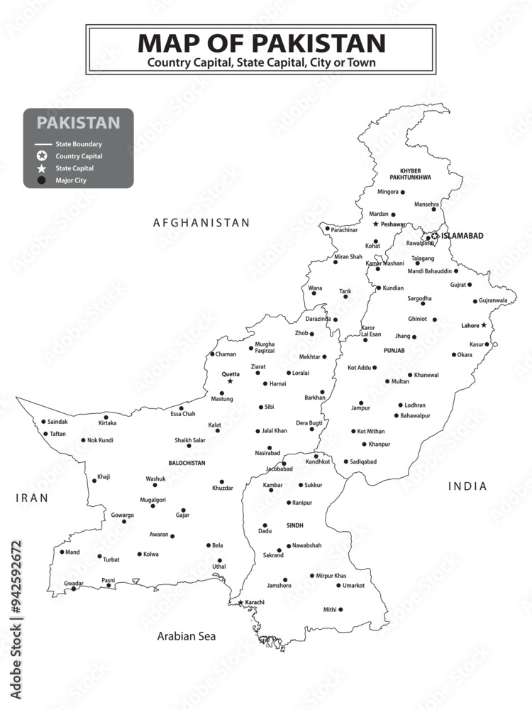 Geography politics map of countries. Map of country with capital, state ...
