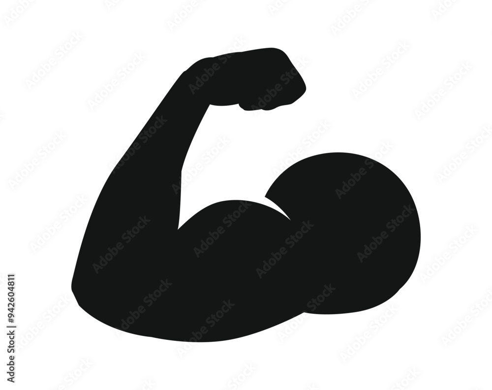flat bicep muscle icon Stock Vector | Adobe Stock