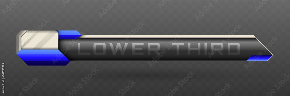 Lower Third Banner in Metallic Black, Silver and Blue Theme for Video ...