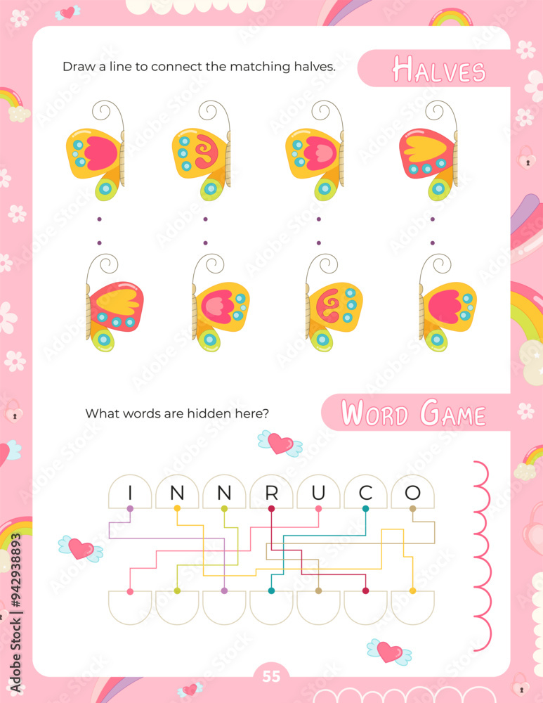 Stock-Vektorgrafik „Activity Pages for Kids. Printable Activity Sheet ...