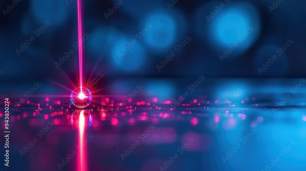 Precision laser beam scanning across a sleek metallic surface ...