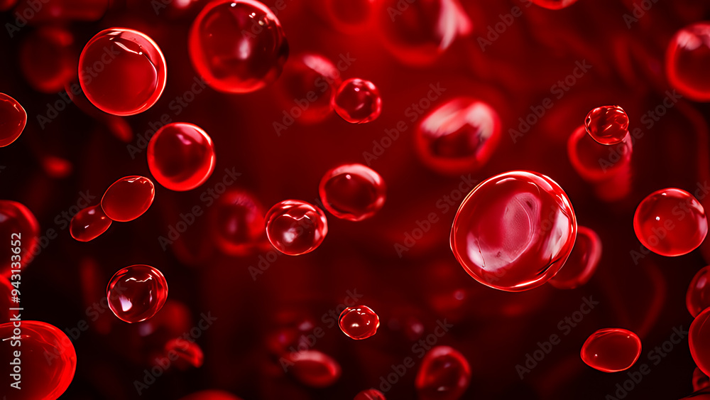 Blood cell sample format Image of red blood cells under a microscope ...