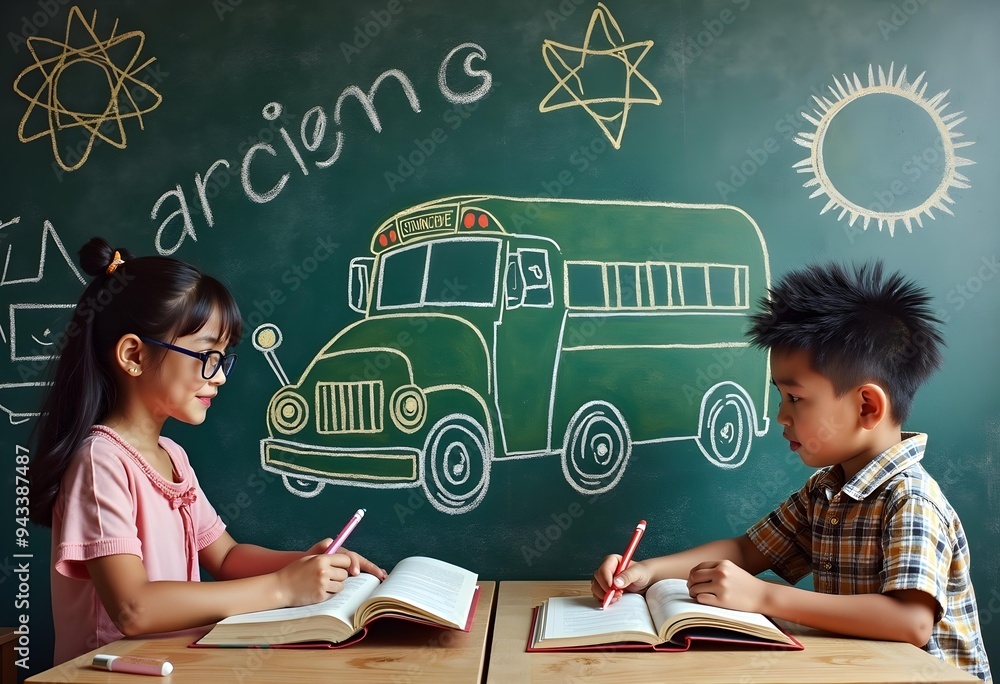 Engaging Classroom Chalkboard Art Inspiring Young Minds in Learning ...