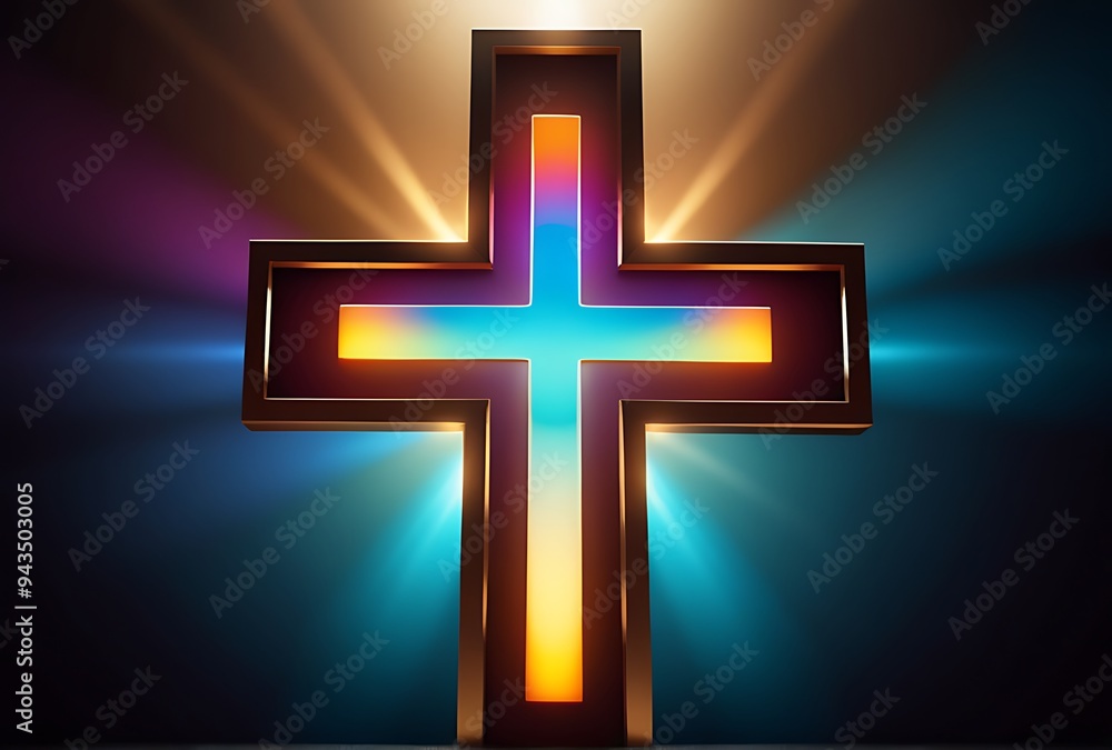colorful christian cross isolated vector design Stock Illustration ...